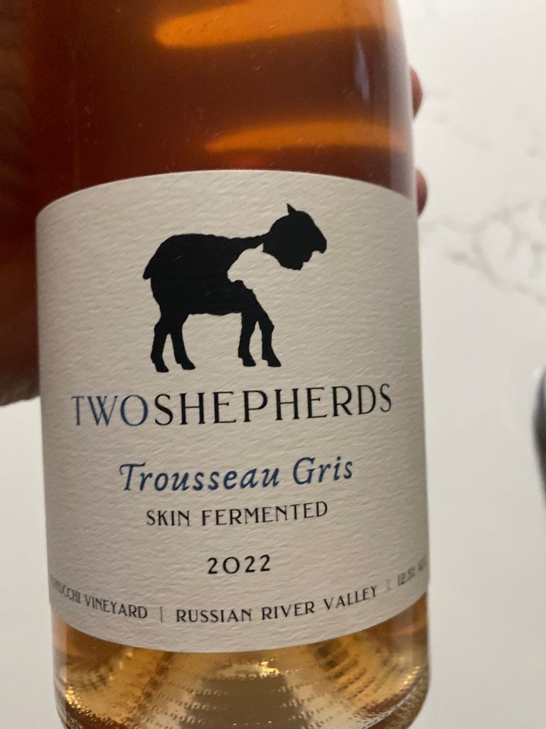 2022 Two Shepherds Trousseau Gris Skin Fermented Fanucchi Vineyard, USA ...