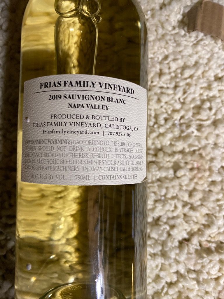2019 Frias Family Vineyard Sauvignon Blanc, USA, California, Napa ...