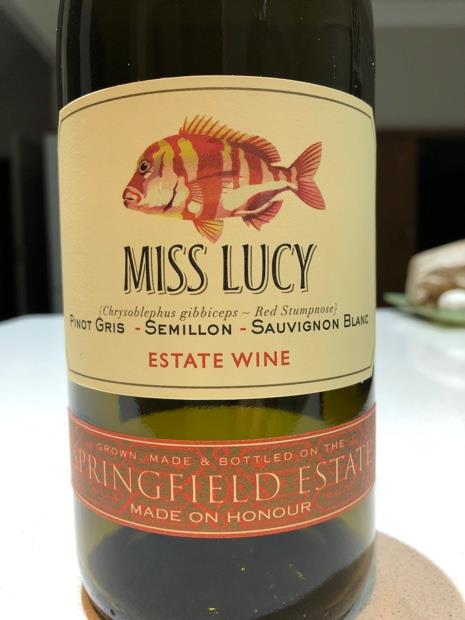 2017 Springfield Estate Miss Lucy, South Africa, Breede River Valley ...