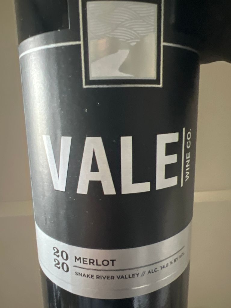2020 Vale Wine Company Merlot, USA, Idaho, Snake River Valley ...