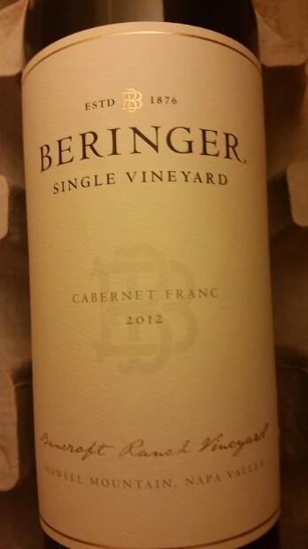 2012 Beringer Vineyards Cabernet Franc Bancroft Ranch, USA, California ...