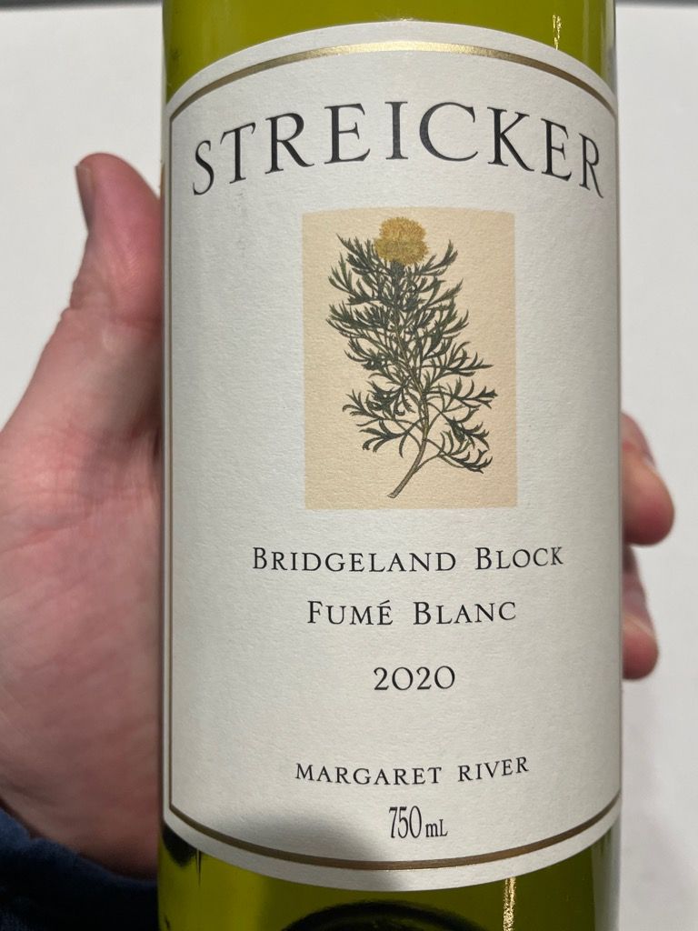 2020 Streicker Fumé Blanc Bridgeland Block, Australia, Western Australia, South West Australia ...