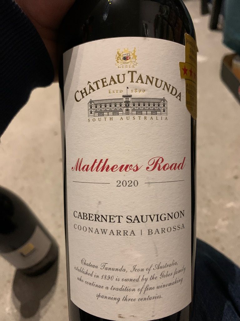 2021 Chateau Tanunda Cabernet Sauvignon Matthews Road, Australia, South ...