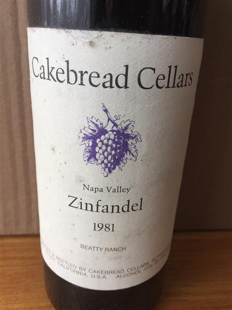 1994 Cakebread Cellars Zinfandel Beatty Ranch, USA, California, Napa ...