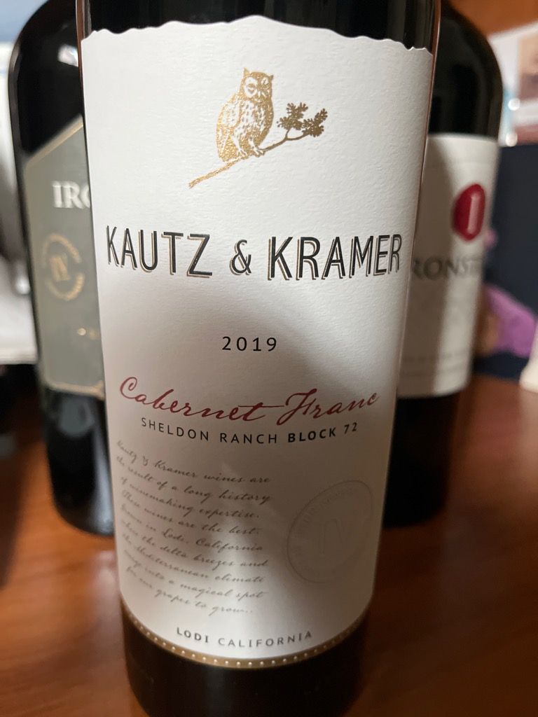 2019 Kautz & Kramer Cabernet Franc Block 72 Sheldon Ranch, USA ...