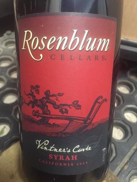 2011 Rosenblum Cellars Syrah Vintner's Cuvée, USA, California ...