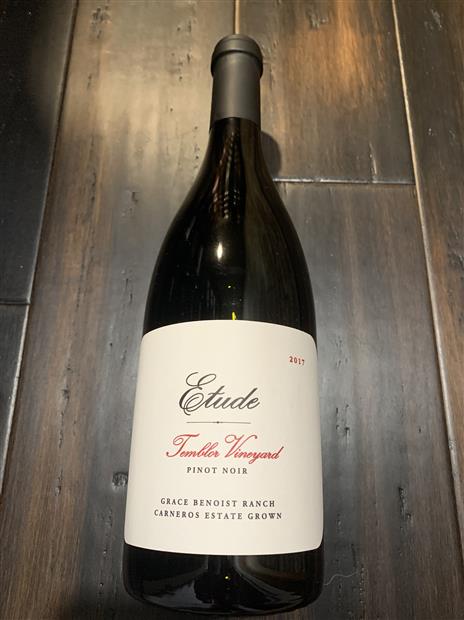 2017 Etude Pinot Noir Temblor Vineyard Grace Benoist Ranch, USA ...
