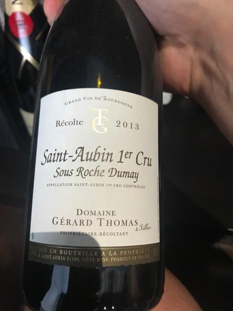 2010 Gerard Thomas Saint-Aubin 1er Cru Sous Roche Dumay Blanc, France ...