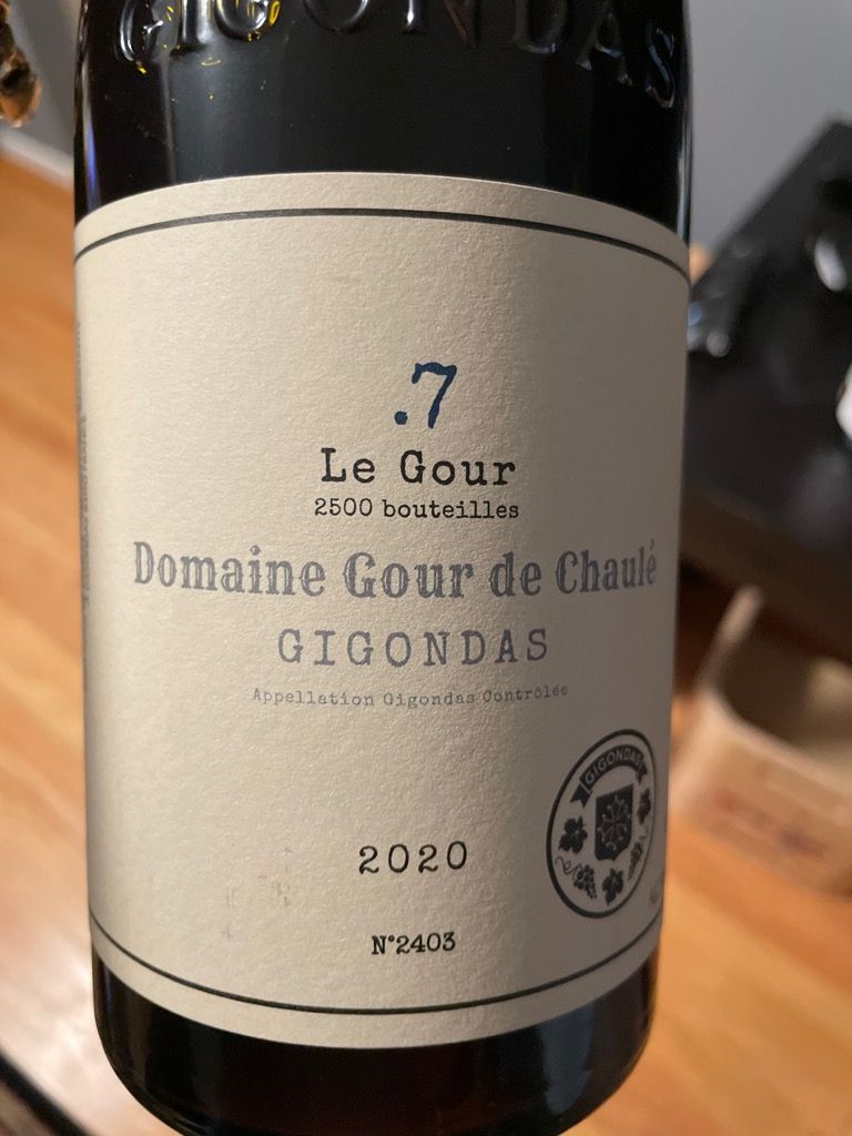 2020 Domaine du Gour de Chaulé Gigondas Le Gour, France, Rhône ...