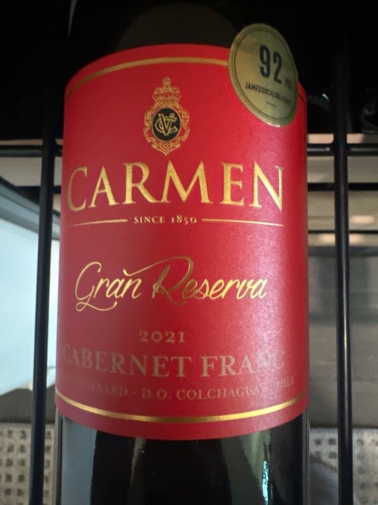 2021 Carmen Cabernet Franc Gran Reserva, Chile, Rapel Valley, Colchagua ...