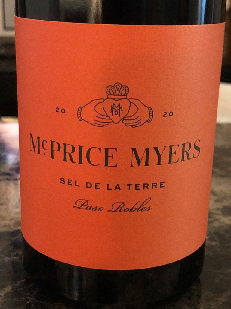 2020 McPrice Myers Grenache Sel De La Terre, USA, California, Central ...