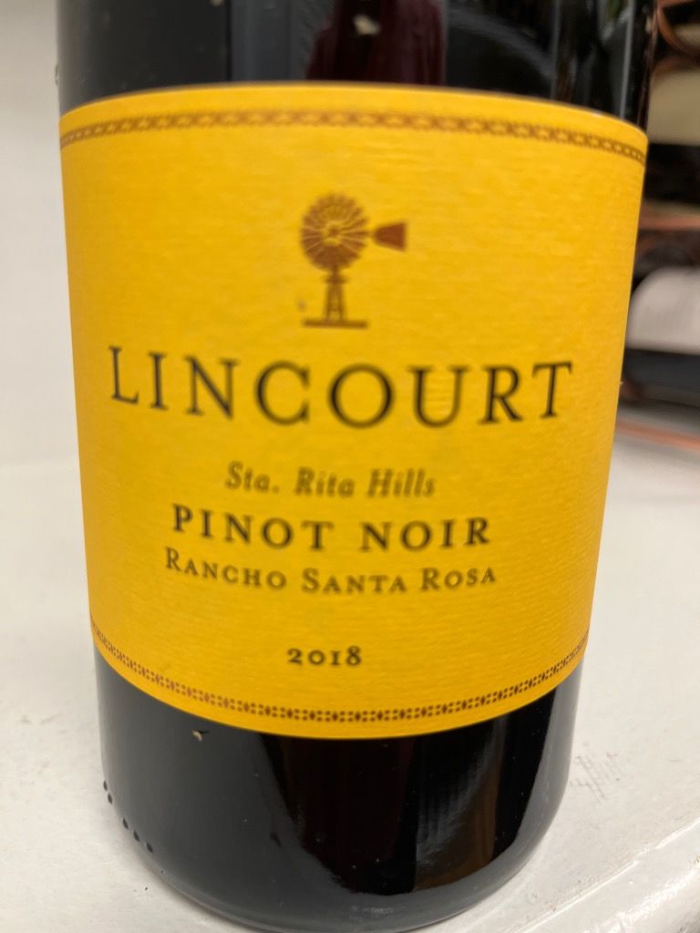 2018 Lincourt Pinot Noir Rancho Santa Rosa Sta. Rita Hills, USA ...