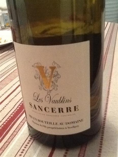 2010 Domaine Thomas & Fils Sancerre Les Vaublins, France, Loire Valley ...