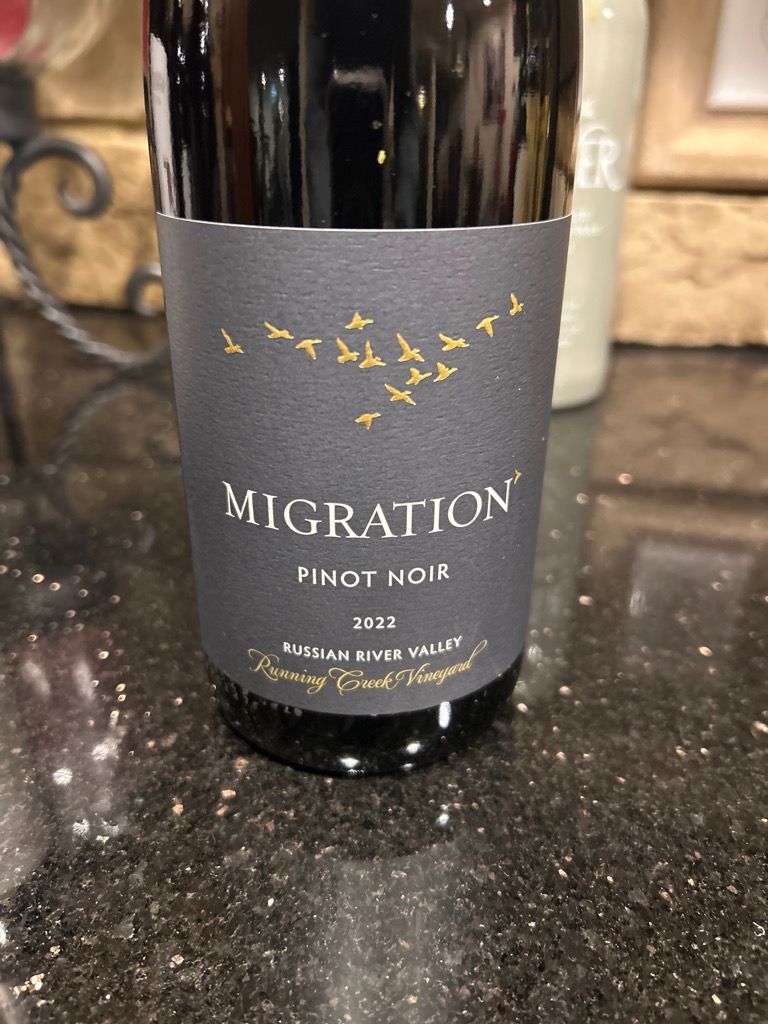 2022 Migration (Duckhorn Vineyards) Pinot Noir Running Creek Russian River Valley, USA ...