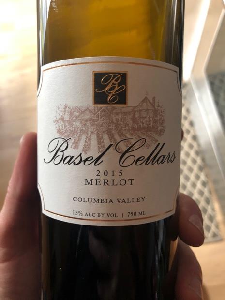 2015 Basel Cellars Merlot, USA, Washington, Columbia Valley - CellarTracker