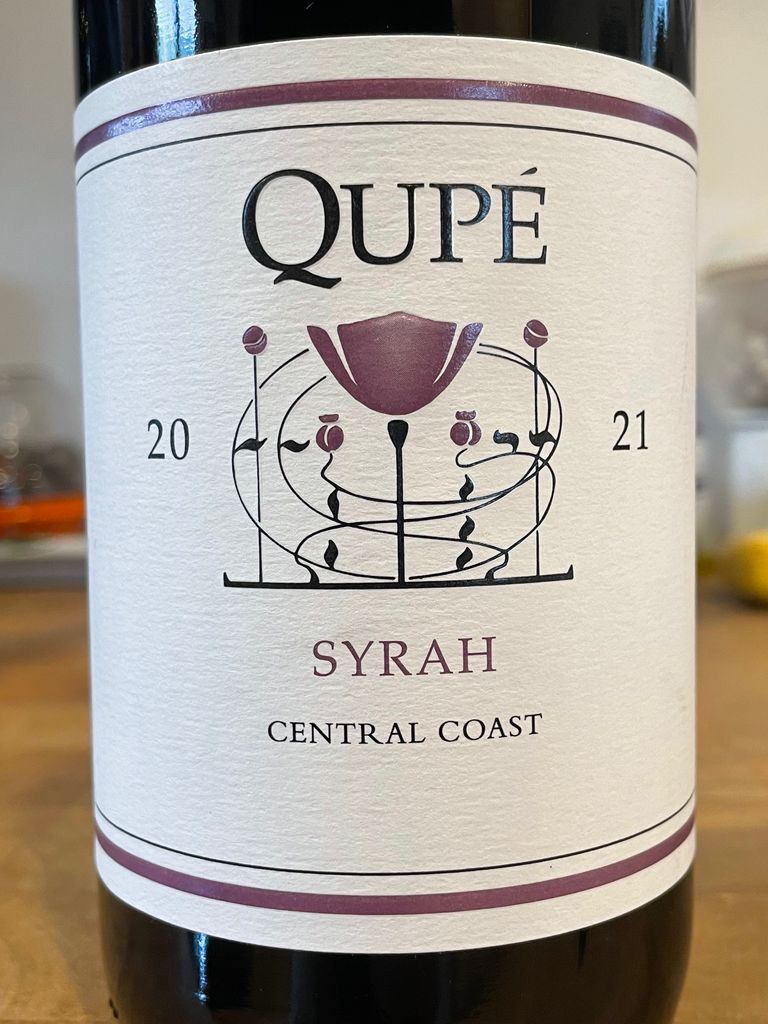 2021 Qupé Syrah, USA, California, Central Coast - CellarTracker