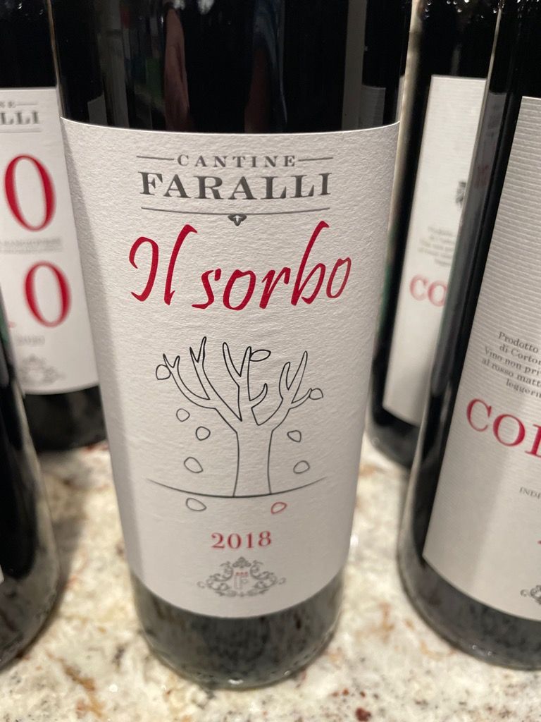 2018 Cantine Faralli Cortona Il sorbo, Italy, Tuscany, Cortona ...
