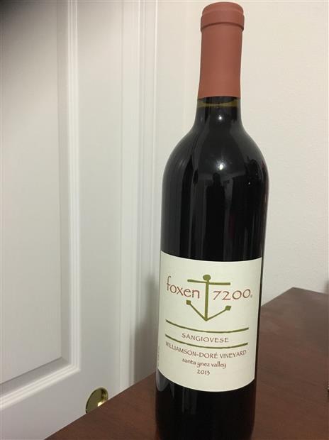 2013 Foxen Sangiovese 7200 Williamson-Doré Vineyard, USA, California ...