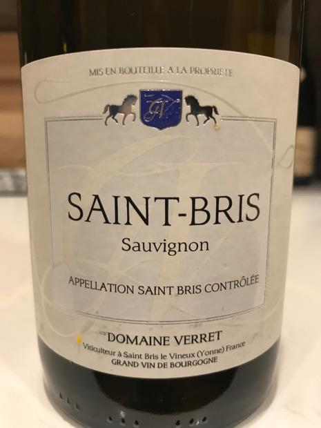 2017 Domaine Verret Saint-Bris, France, Burgundy, Côtes d'Auxerre ...