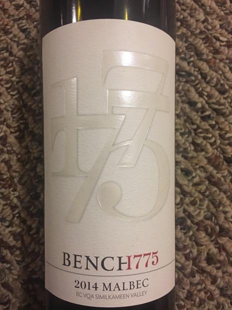 2014 Bench 1775 Malbec, Canada, British Columbia, Okanagan Valley ...