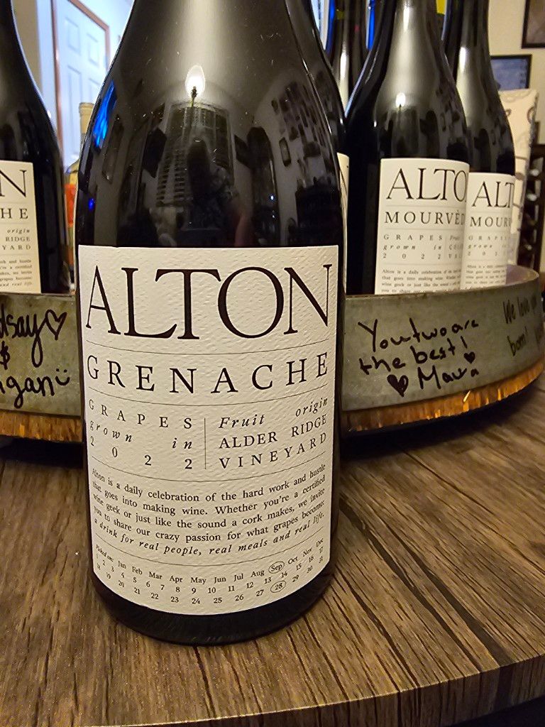 2022 Alton Wines Grenache, USA, Washington, Columbia Valley - CellarTracker