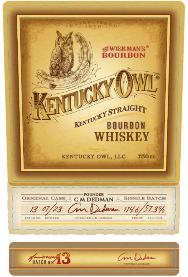 2023 Kentucky Owl Batch #13 Kentucky Straight Bourbon Whiskey, 57.3% ...
