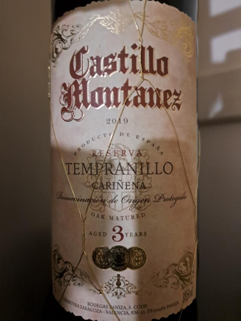 2019 Castillo Montanez Tempranillo Cariñena Reserva, Spain, Aragón ...