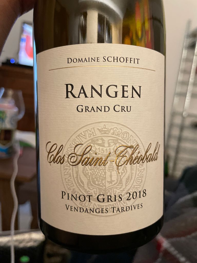 2019 Schoffit Pinot Gris Rangen de Thann Clos St.-Théobald Vendanges ...