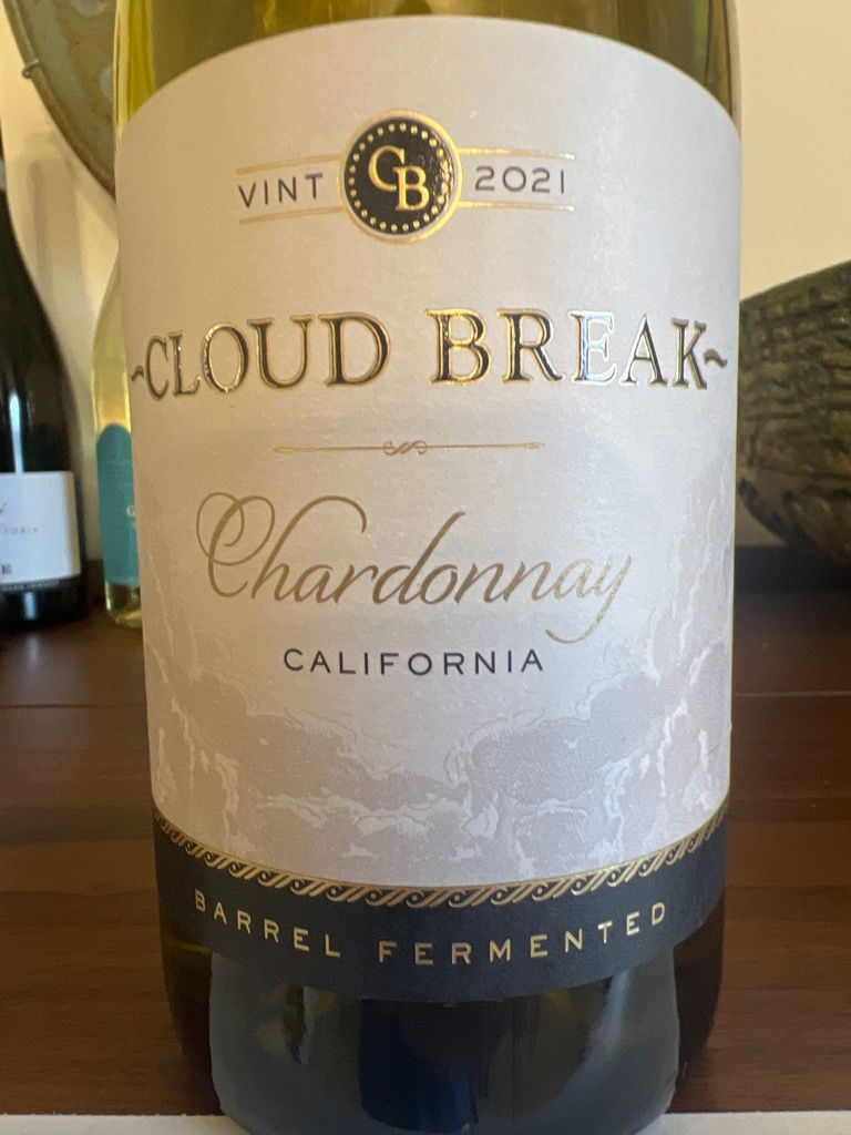 2021 Cloud Break Chardonnay Barrel Fermented, USA, California ...