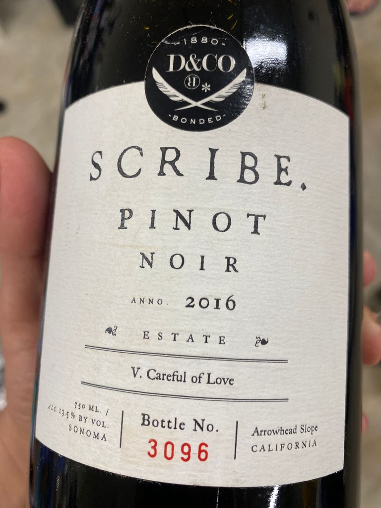 2016 Scribe Pinot Noir Estate, USA, California, Sonoma County, Sonoma ...