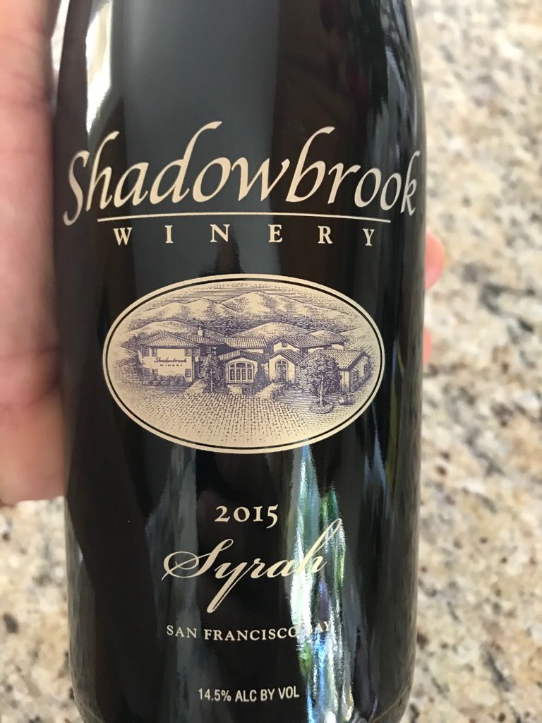 2016 Shadowbrook Winery Syrah, USA, California, San Francisco Bay ...