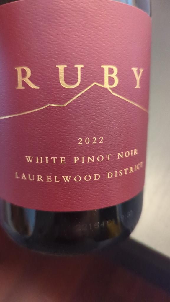 2022 Ruby Vineyard Estate White Pinot Noir, USA, Oregon, Willamette ...