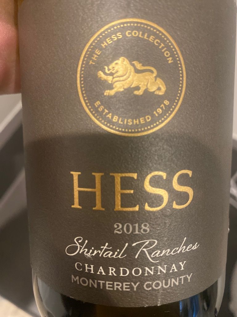 2018 The Hess Collection Chardonnay Hess Shirtail Ranches, USA ...