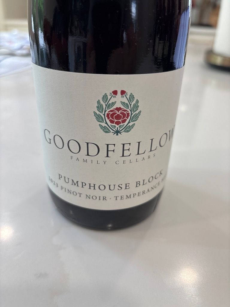 2023 Goodfellow Family Cellars Pinot Noir Pumphouse Block Temperance ...