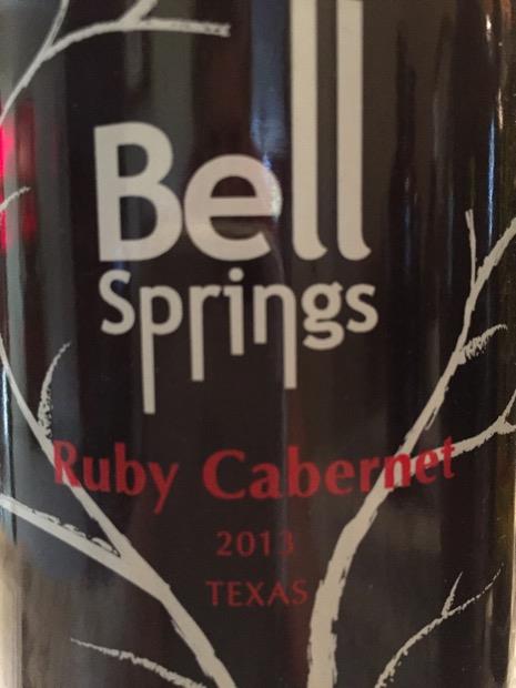 2013 Bell Springs Winery Ruby Cabernet, USA, Texas, Texas Hill Country ...