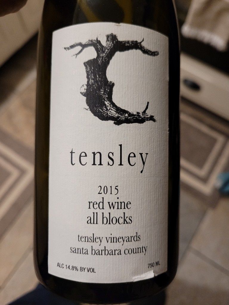 2015 Tensley All Blocks, USA, California, Central Coast, Santa Barbara ...