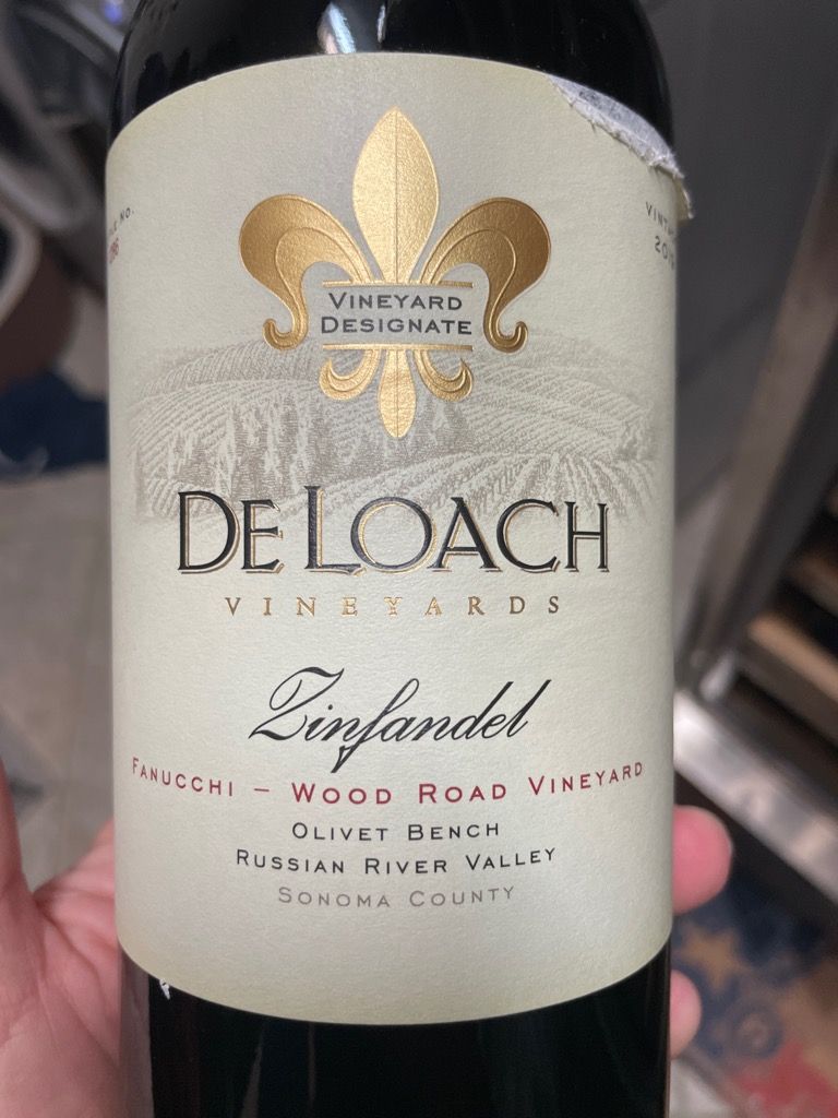 2019 De Loach Zinfandel Fanucchi Wood Road Vineyard Olivet Bench, USA ...