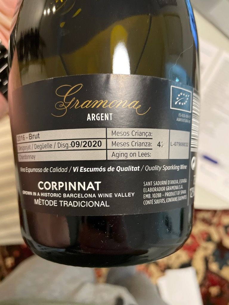 2017 Gramona Corpinnat Argent Gran Reserva Brut, Spain, Catalunya ...