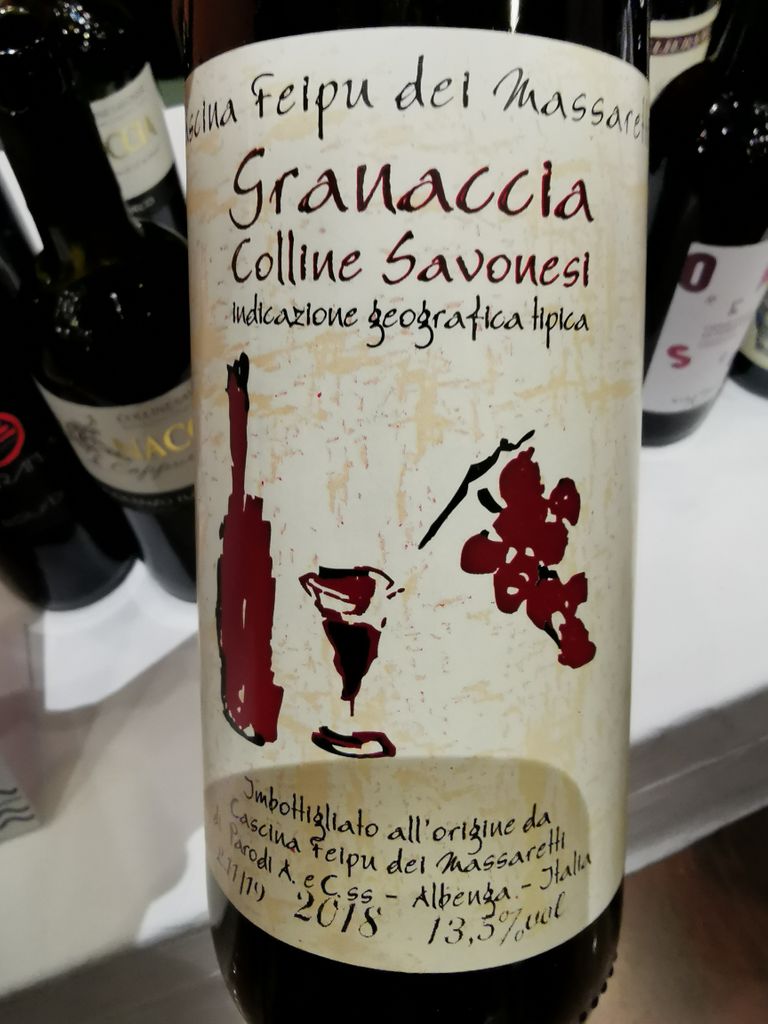 2020 Cascina Feipu dei Massaretti Granaccia Colline Savonesi IGT, Italy ...