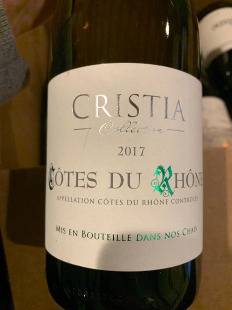 2017 Domaine de Cristia Côtes du Rhône Blanc Cristia Collection, France ...