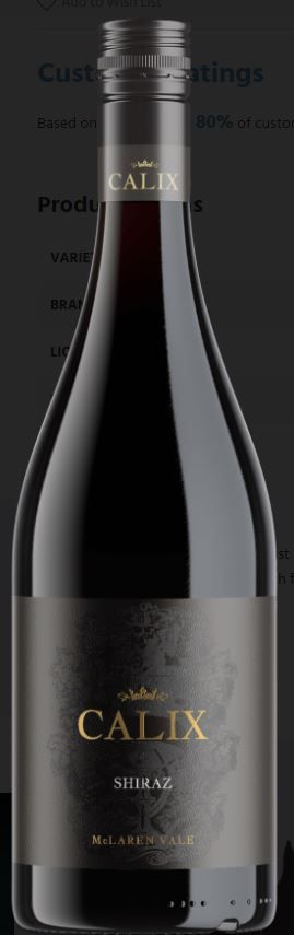 2019 Calix Wines Shiraz, Australia, South Australia, Fleurieu, McLaren ...
