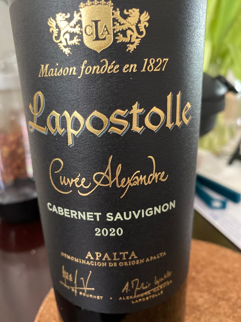 2020 Lapostolle Cabernet Sauvignon Cuvée Alexandre Apalta Vineyard ...