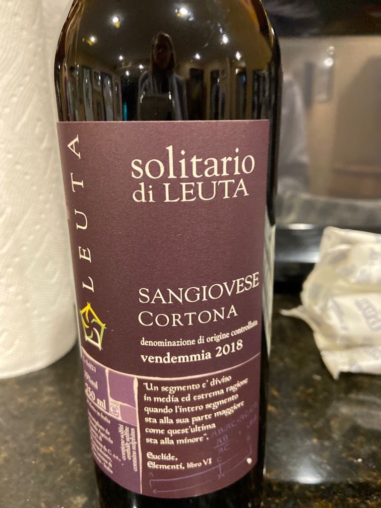2018 Leuta Sangiovese Cortona Solitario di Leuta, Italy, Tuscany ...
