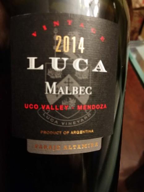 2014 Luca Malbec Paraje Altamira, Argentina, Mendoza, Valle de Uco ...
