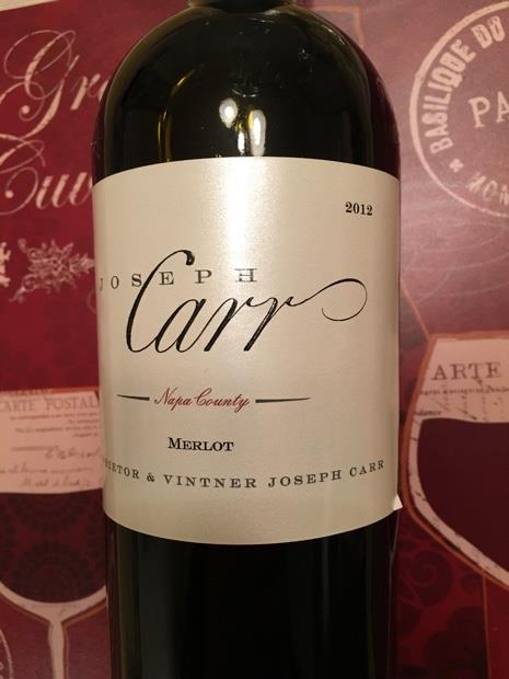2012 Joseph Carr Merlot, USA, California, Napa Valley - CellarTracker