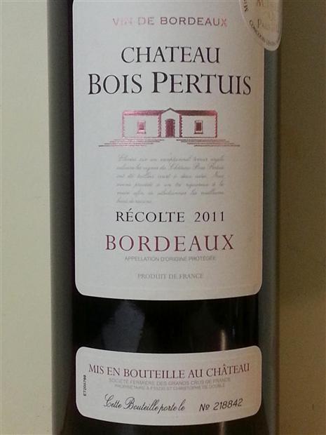 2011 Château Bois Pertuis, France, Bordeaux - CellarTracker
