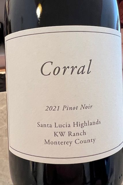 2021 Corral Wine Co. Pinot Noir KW Ranch, USA, California, Central ...
