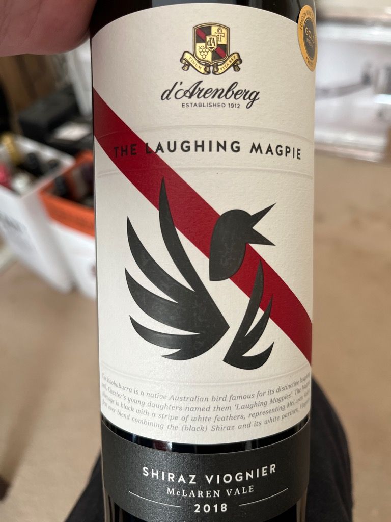 2018 d'Arenberg The Laughing Magpie Shiraz-Viognier, Australia, South ...