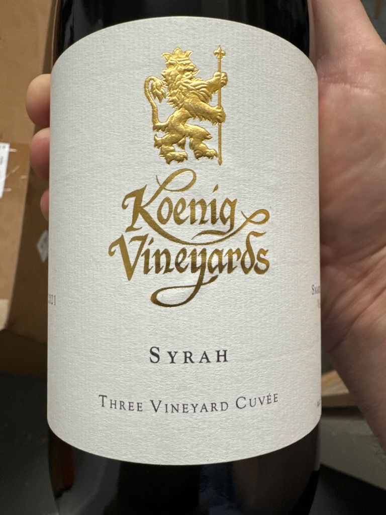 2021 Koenig Vineyards Syrah Three Vineyard Cuvee, USA, Idaho, Snake ...