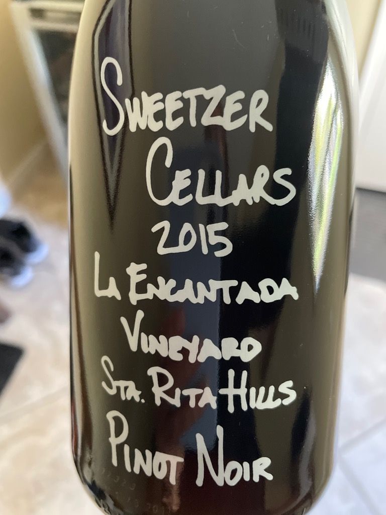 2017 Sweetzer Cellars Pinot Noir La Encantada Vineyard, USA, California ...